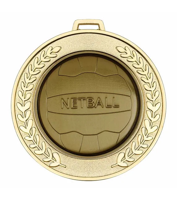 Shiny Gold Heavyweight Netball Medal | Broadway Trophies & Engraving