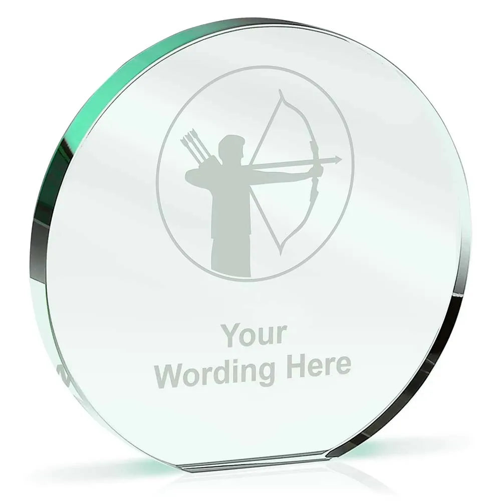 Custom Engraved Archery Glass Award | Broadway Trophies & Engraving
