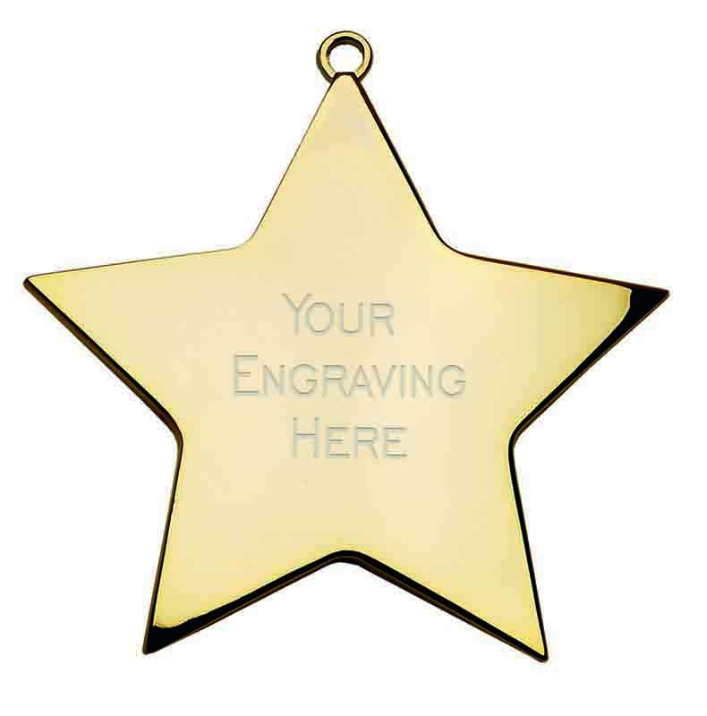 Gold High Polished Star Medal 54mm | Broadway Trophies & Engraving