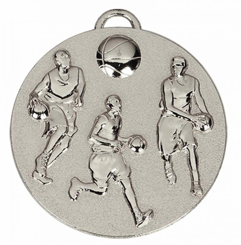 Silver Target Basketball Medal | Broadway Trophies & Engraving