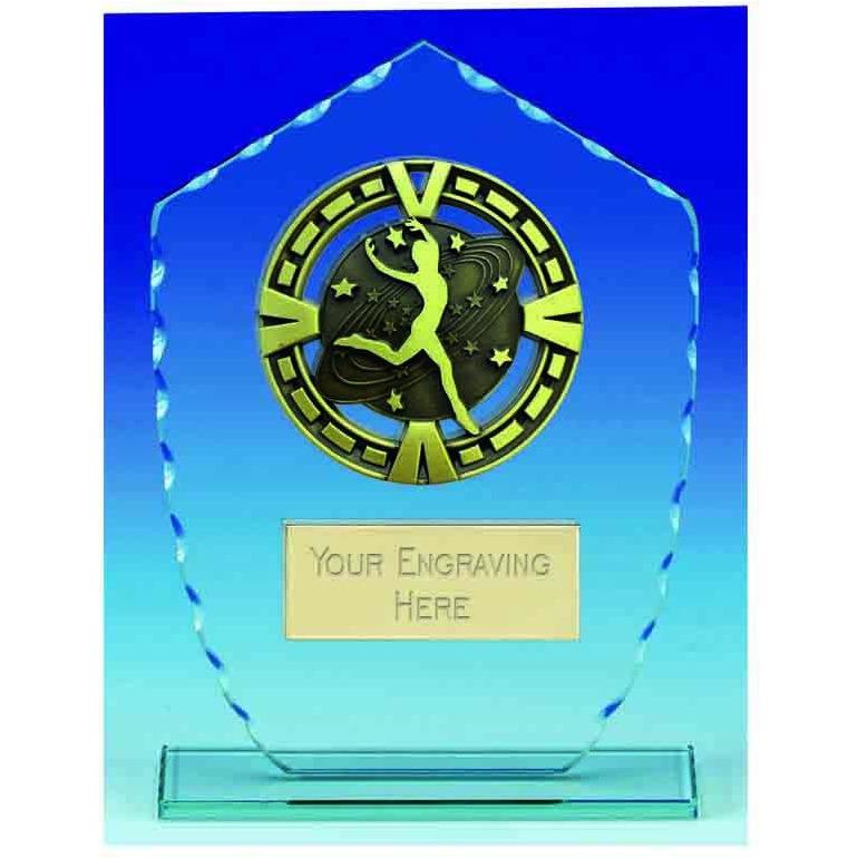 Varsity Glass Dance Trophy | Broadway Trophies & Engraving
