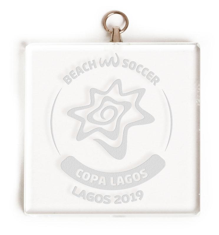 Square Glass Engraved Medal | Broadway Trophies & Engraving